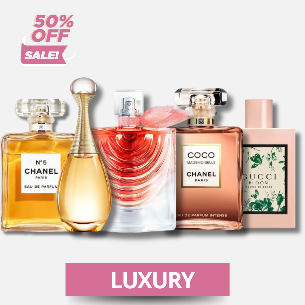 Set Luxury 5 Perfumes Chanel N5 + Jadore + La Vie Est Belle + Chanel M